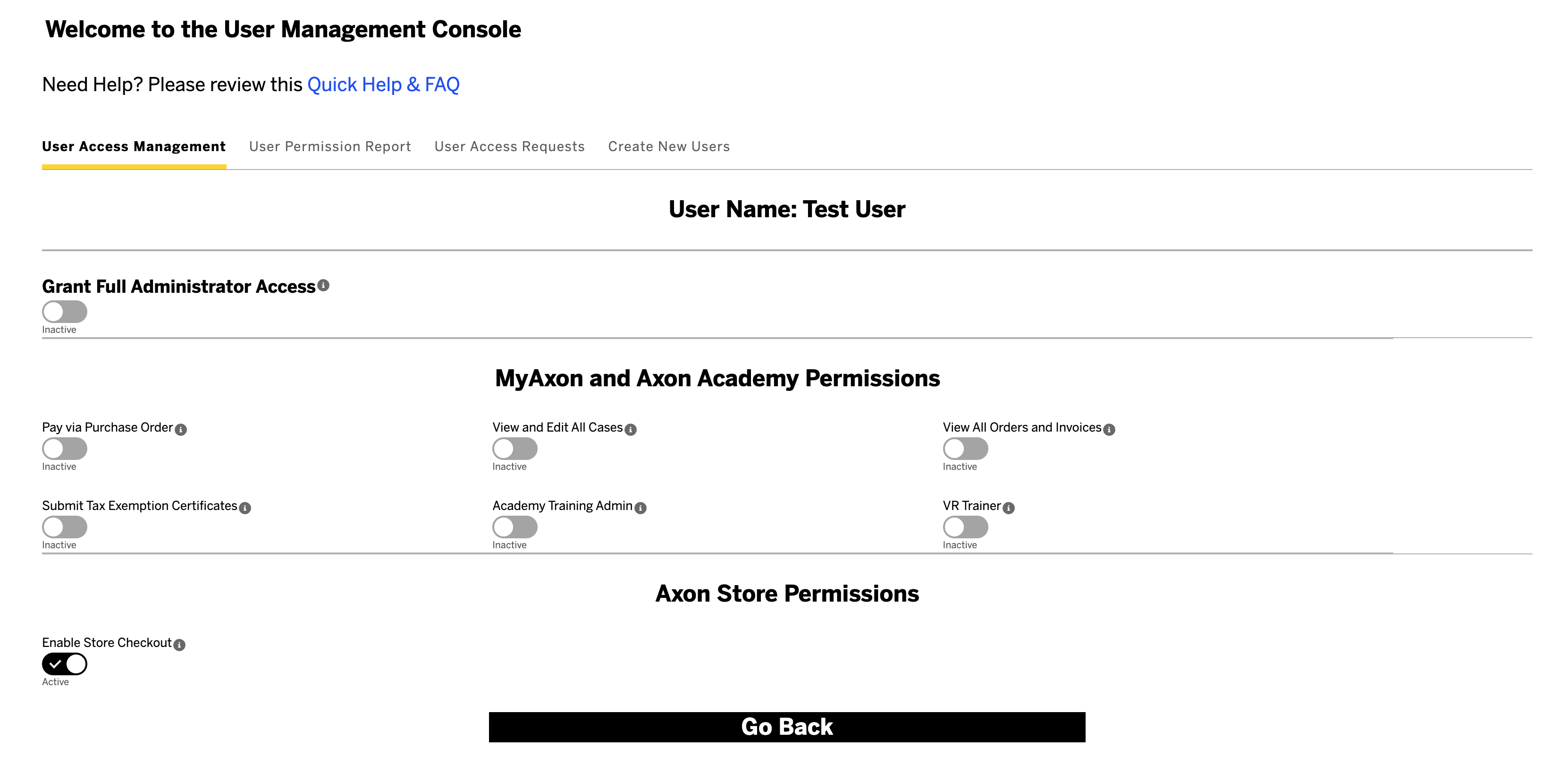 MyAxon Permissions