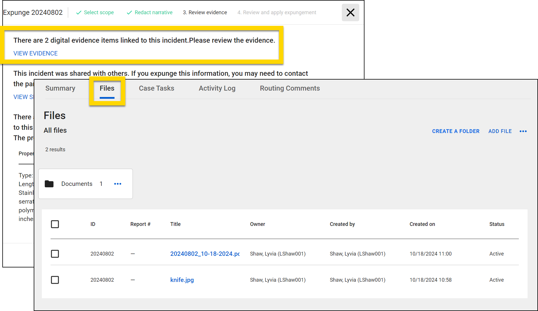 Manage Expungements - Axon Records